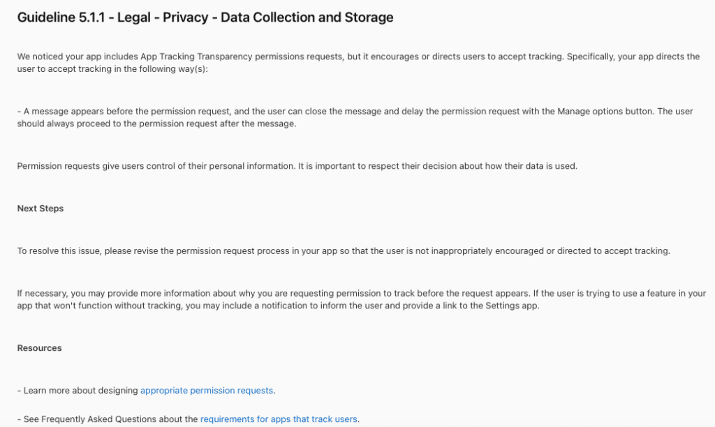 Xcode で、Guideline5.1.1 でアプリ申請が却下されたとき | 株式会社アクリエ AQlier